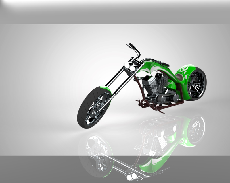 Photo Realistic Rendering of an american chopper and complete design ...