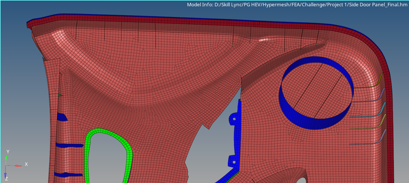 2D Shell Meshing of the CAR side door inner panel for component level ...
