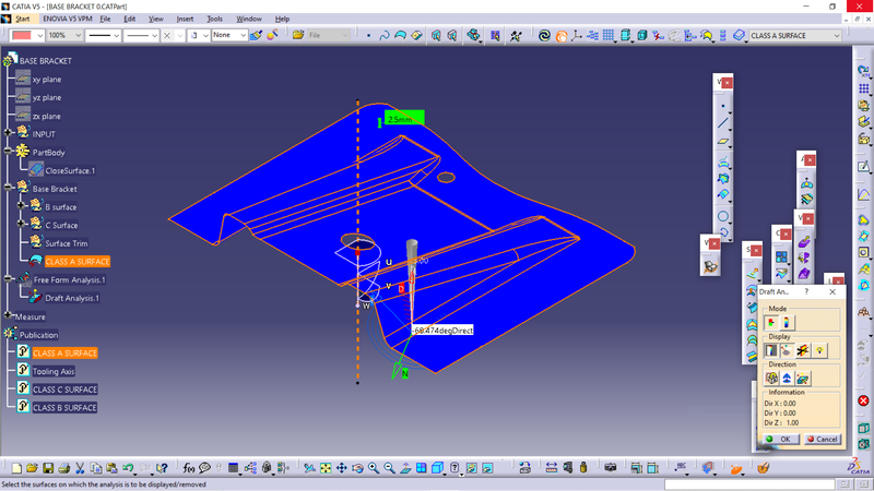 Design and Draft Analysis of Base Bracket : Skill-Lync