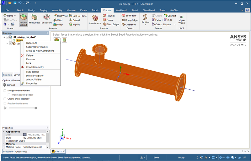 Mixing Tee(Ansys Fluent) : Skill-Lync