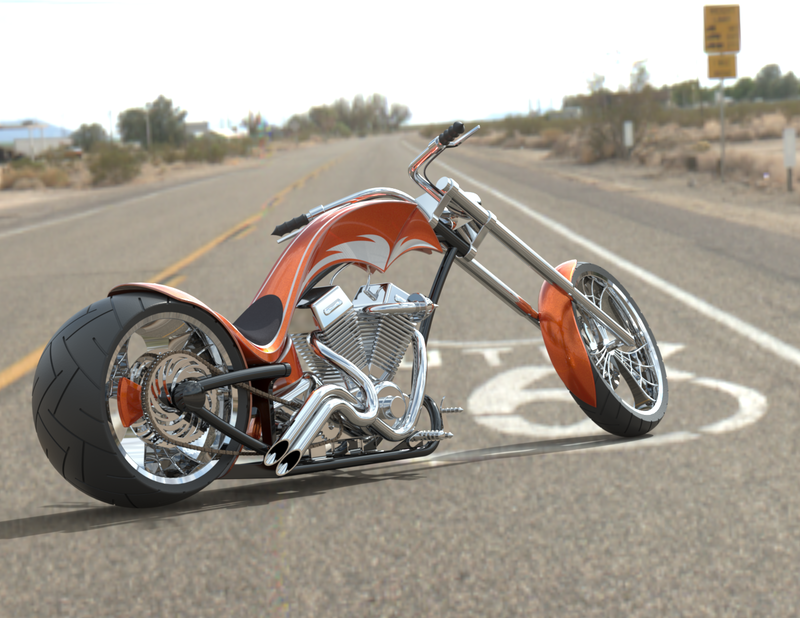 Modelling and Realistic Rendering of American Chopper (SolidWorks ...