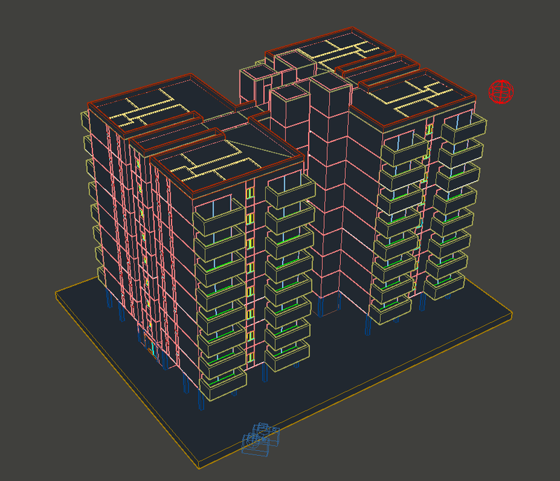 Creating a 3D rendered model for a Residential Building in AutoCad ...