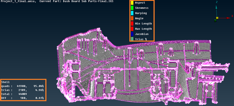 2D meshing on the instrumental Panel using ANSA : Skill-Lync