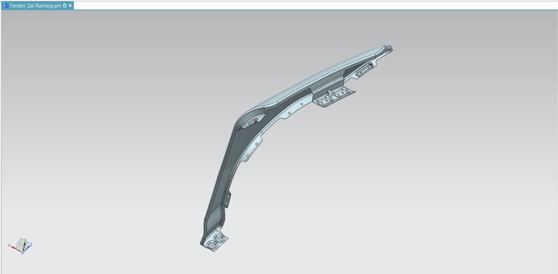 BIW Front Fender of a car with its mountings using NX-Cad : Skill-Lync