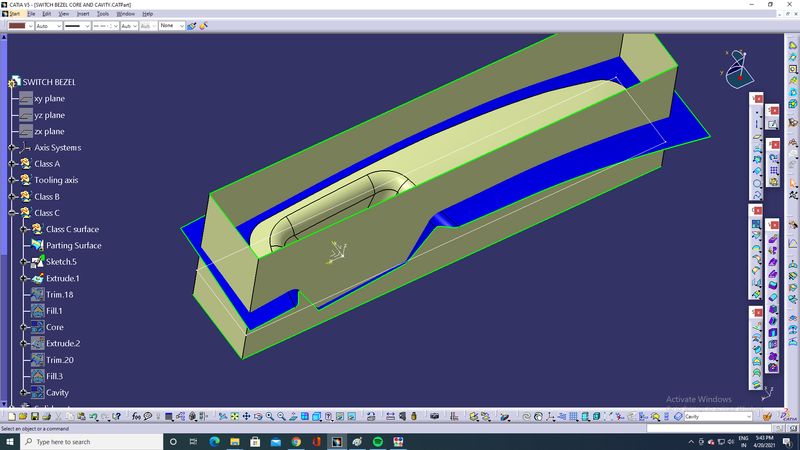 Design of Core & Cavity using CATIA V5 : Skill-Lync