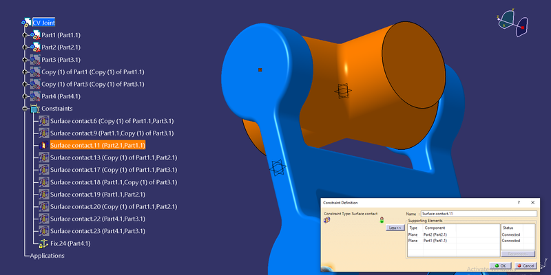 Creating and Assembling QRM & CV joint mechanism in Assembly Workbench : Skill-Lync