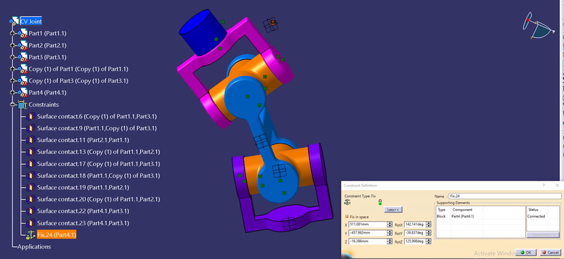 Creating and Assembling QRM & CV joint mechanism in Assembly Workbench : Skill-Lync