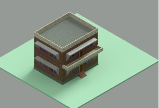 Creating a 3D rendered model for a Residential Building in AutoCad ...