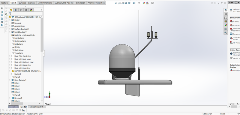 Radar Mast & Final Assembly of Yacht : Skill-Lync