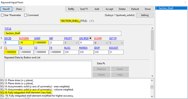 Modelling Spotweld using Beam and Solid elements in LS-DYNA PrePost. : Skill-Lync