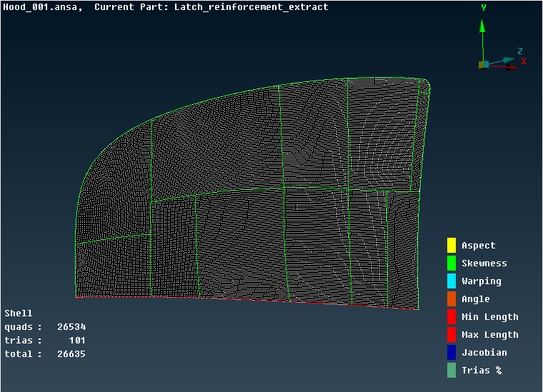 2D meshing of a Car Hood in ANSA : Skill-Lync