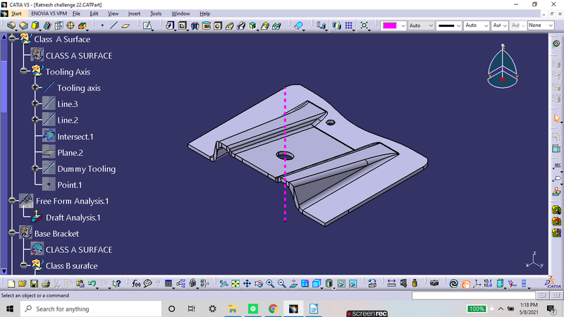PLASTIC TRIM- BASE BRACKET USING CATIA V5 : Skill-Lync