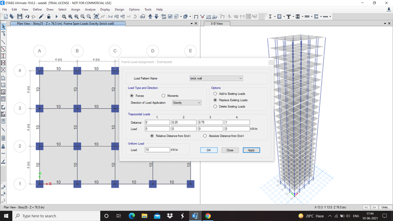 Modelling of 25 storey building with the specified properties using ...