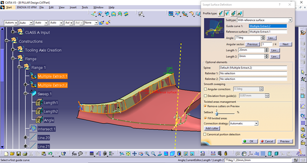 B pillar design using Master Section : Skill-Lync