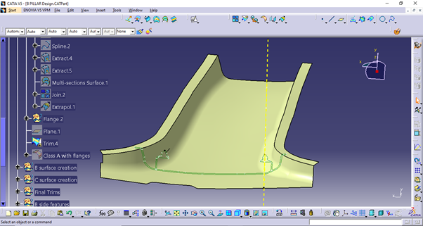 B pillar design using Master Section : Skill-Lync