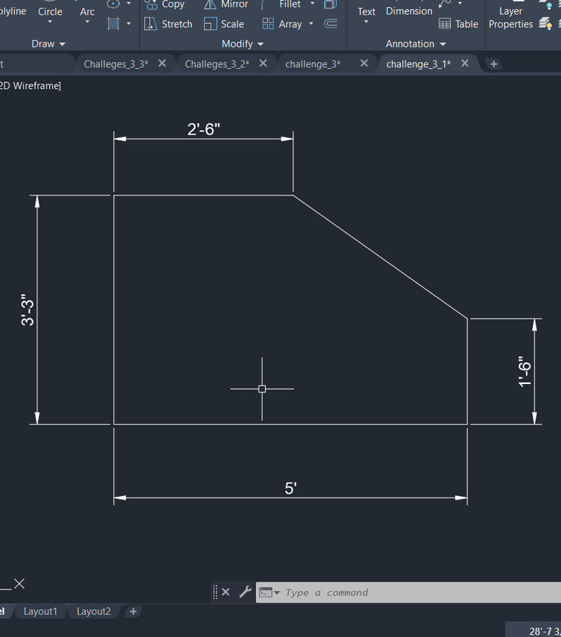 Drafting of various geometries using Chamfer, Fillet tool in AutoCad ...