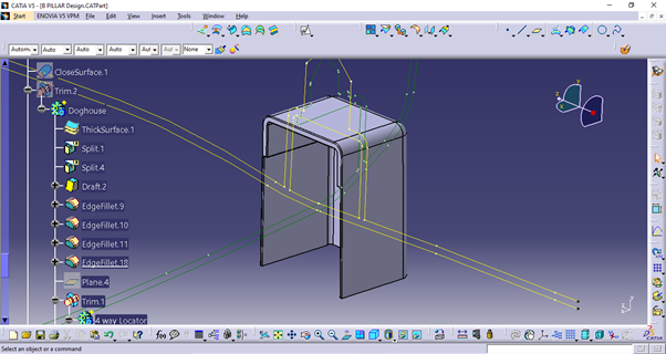 B pillar design using Master Section : Skill-Lync