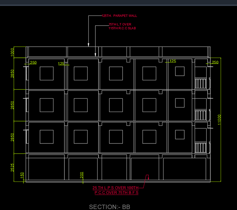 Creating a Layout, Section and Elevation with dimensions using AutoCad ...