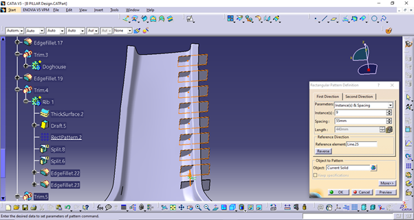 B pillar design using Master Section : Skill-Lync