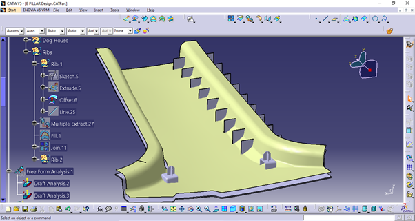 B pillar design using Master Section : Skill-Lync