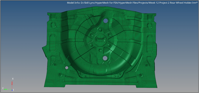 MESHING OF REAR WHEEL HOLDER IN HYPERMESH : Skill-Lync