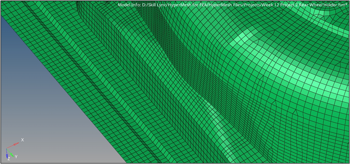 MESHING OF REAR WHEEL HOLDER IN HYPERMESH : Skill-Lync