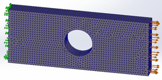 To perform a static analysis on two models of plate with holes in ...