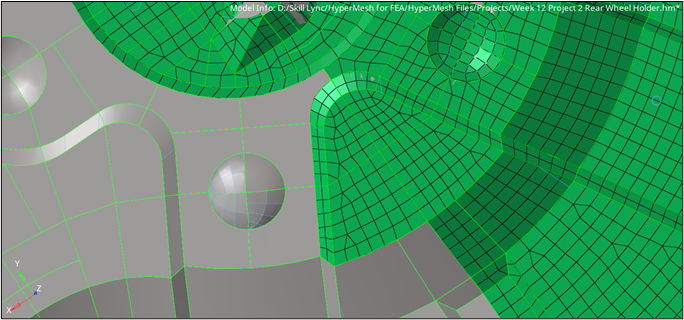 MESHING OF REAR WHEEL HOLDER IN HYPERMESH : Skill-Lync