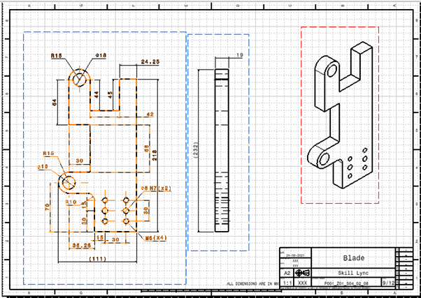 2D Detailing of Clamp units and Pin Units : Skill-Lync