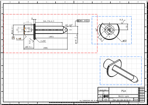 2D Detailing of Clamp units and Pin Units : Skill-Lync