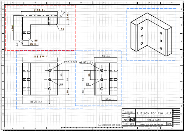 2D Detailing of Clamp units and Pin Units : Skill-Lync