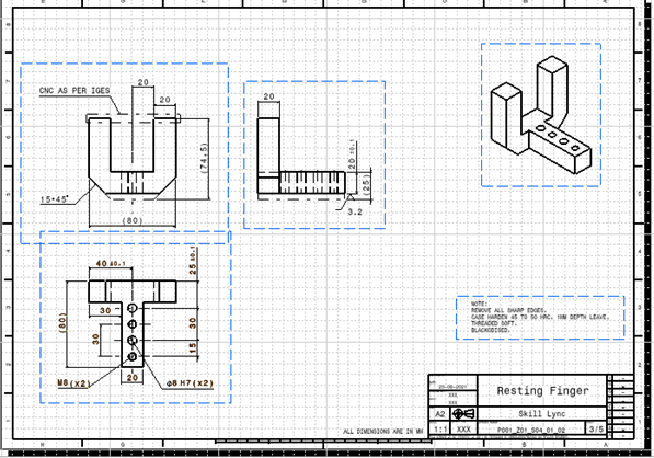 2D Detailing of Clamp units and Pin Units : Skill-Lync