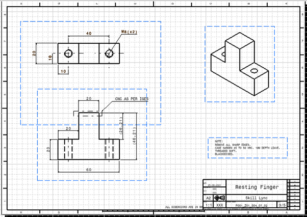 2D Detailing of Clamp units and Pin Units : Skill-Lync