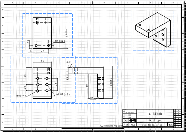 2D Detailing of Clamp units and Pin Units : Skill-Lync