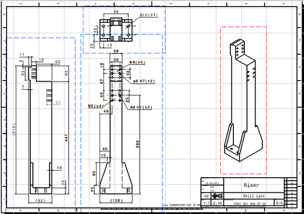 2D Detailing of Clamp units and Pin Units : Skill-Lync