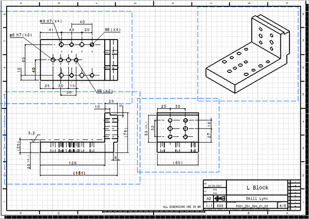 2D Detailing of Clamp units and Pin Units : Skill-Lync