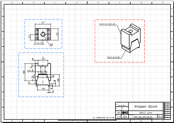 2D Detailing of Clamp units and Pin Units : Skill-Lync