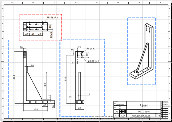 2D Detailing of Clamp units and Pin Units : Skill-Lync