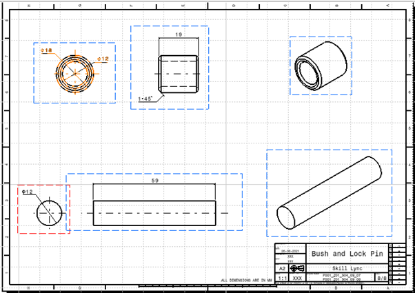 2D Detailing of Clamp units and Pin Units : Skill-Lync