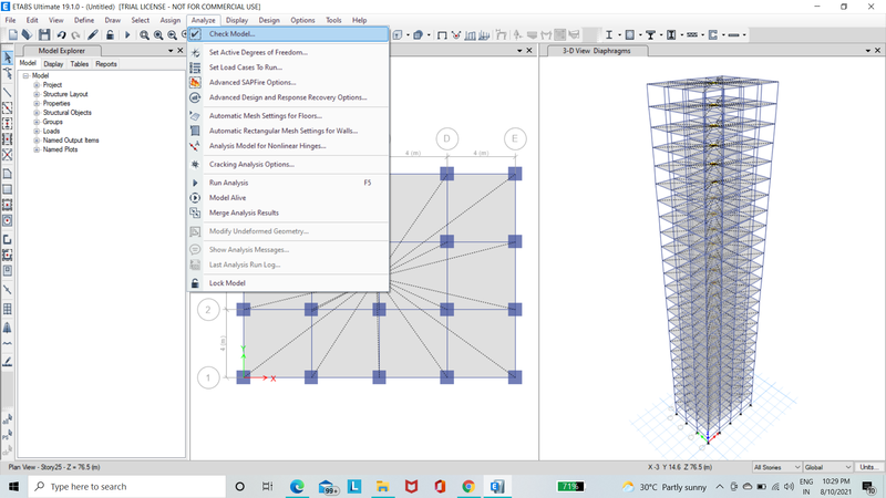 Modelling of 25 storey building with the specified properties using ...