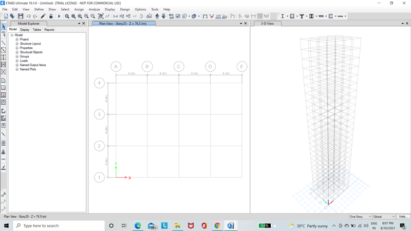Modelling of 25 storey building with the specified properties using ...