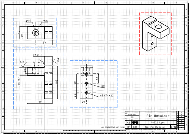2D Detailing of Clamp units and Pin Units : Skill-Lync